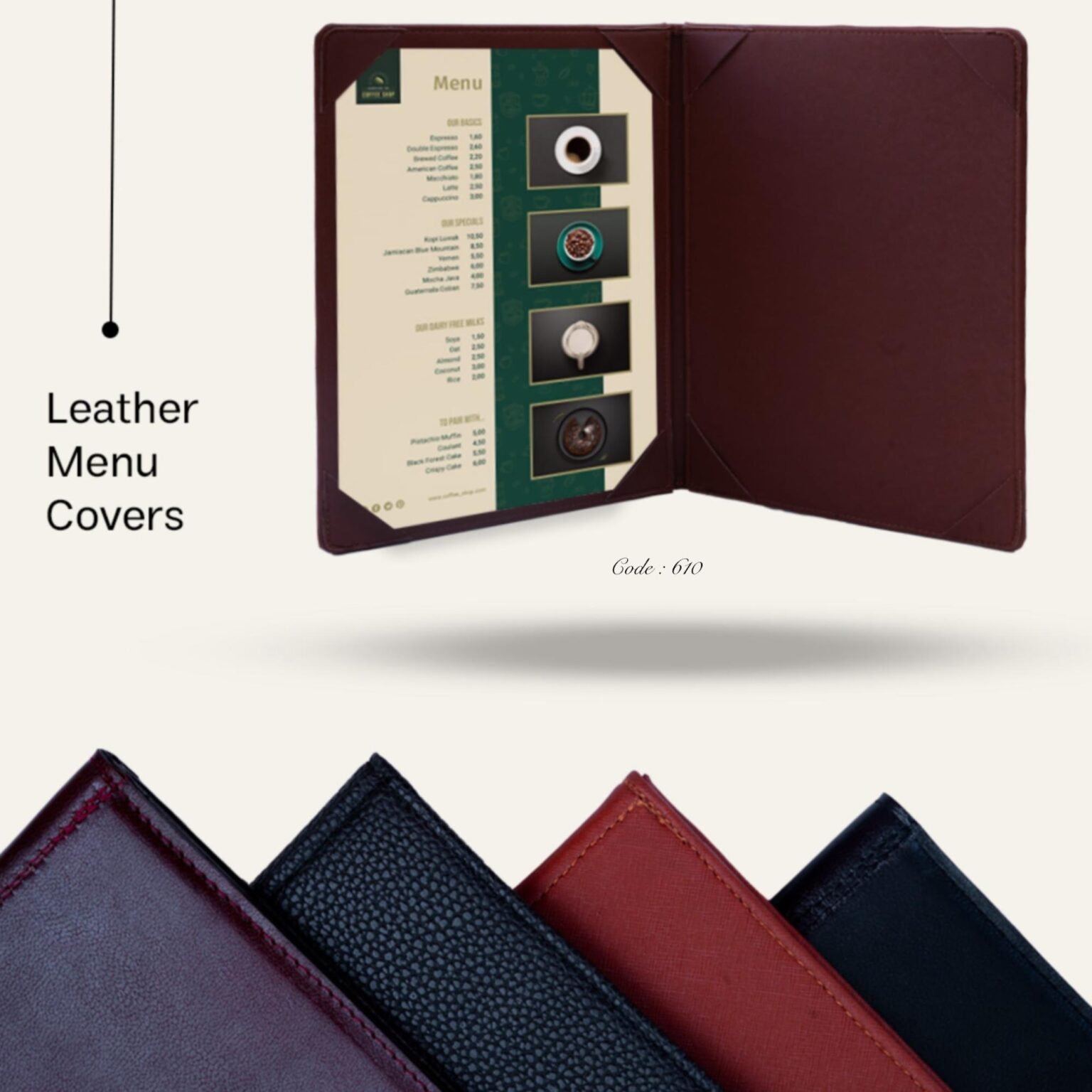 Genuine Leather Menu Folder | Hotels & Restaurants